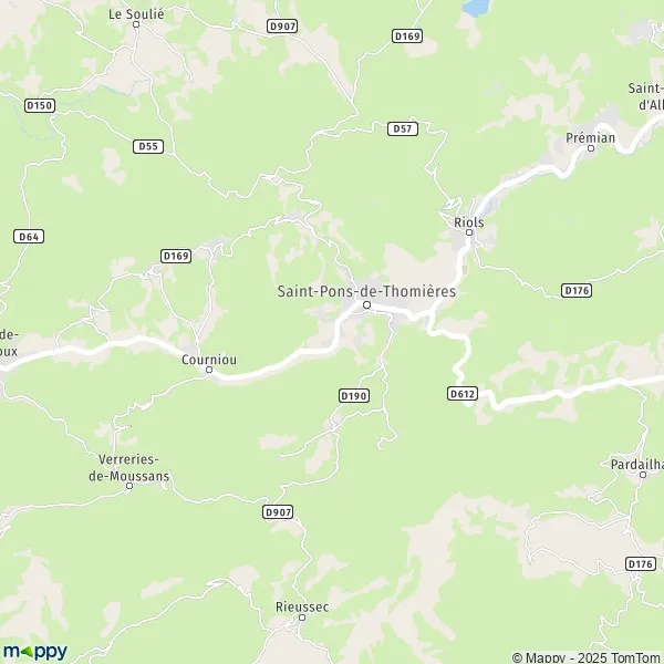 Map Saint-Pons-de-Thomières: map of Saint-Pons-de-Thomières (34220) and ...