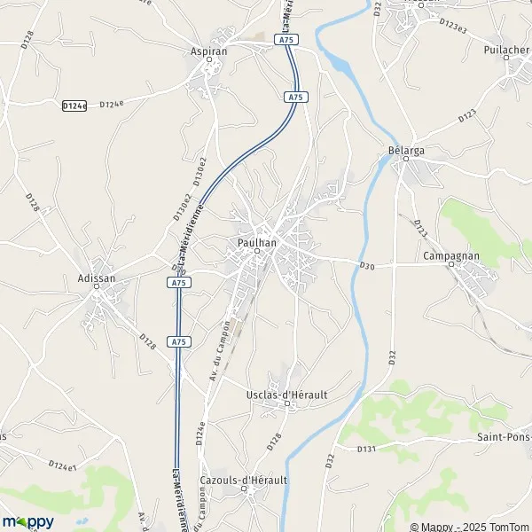 Map Paulhan: map of Paulhan (34230) and practical information