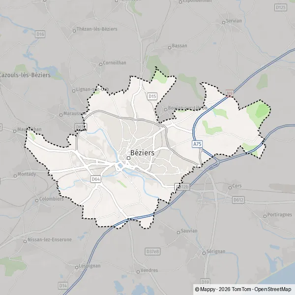 Map Béziers: map of Béziers (34500) and practical information
