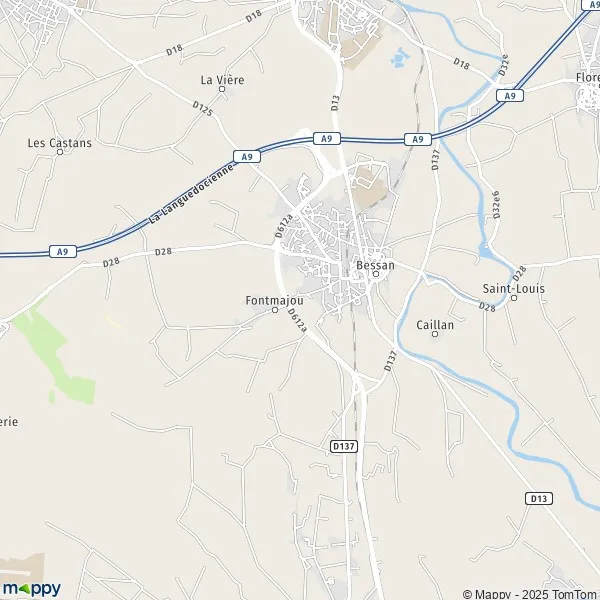 Map Bessan: map of Bessan (34550) and practical information