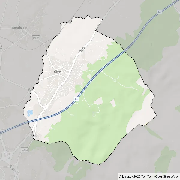 Map Gigean: map of Gigean (34770) and practical information