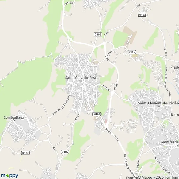 Map Saint-Gély-du-Fesc: map of Saint-Gély-du-Fesc (34980) and practical ...