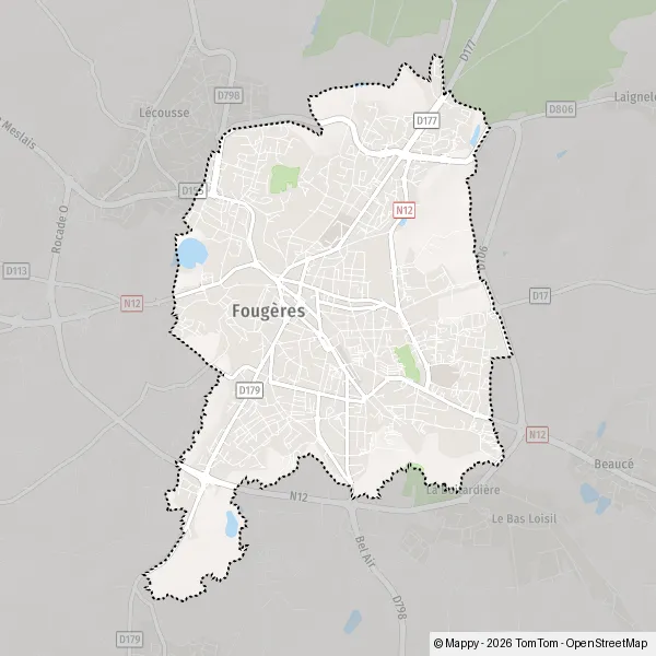 Map Fougères: map of Fougères (35300) and practical information