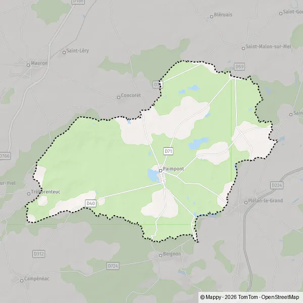 Map Paimpont: map of Paimpont (35380) and practical information