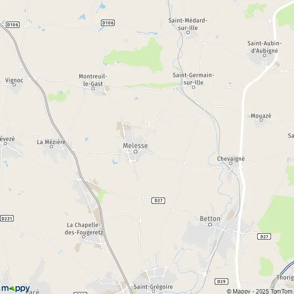 Map Melesse: map of Melesse (35520) and practical information