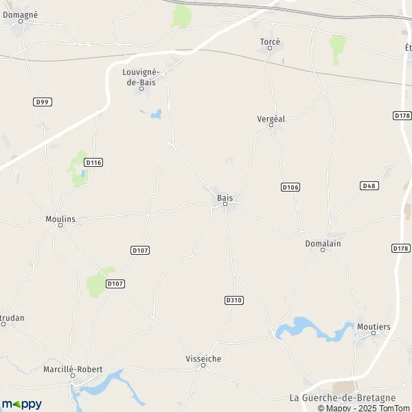 Map Bais: map of Bais (35680) and practical information