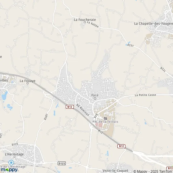 Map Pacé: map of Pacé (35740) and practical information