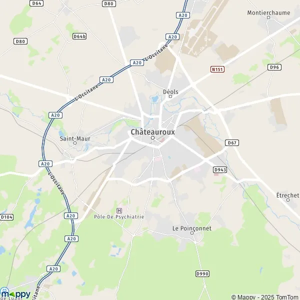 Map Châteauroux: map of Châteauroux (36000) and practical information