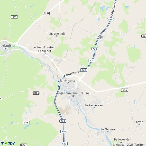 Map Saint-Marcel: map of Saint-Marcel (36200) and practical information