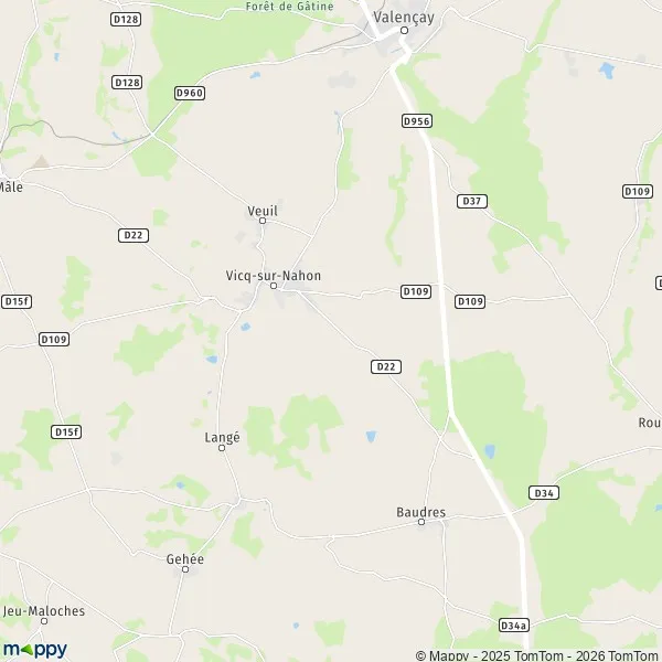 Map Vicq-sur-Nahon: map of Vicq-sur-Nahon (36600) and practical information