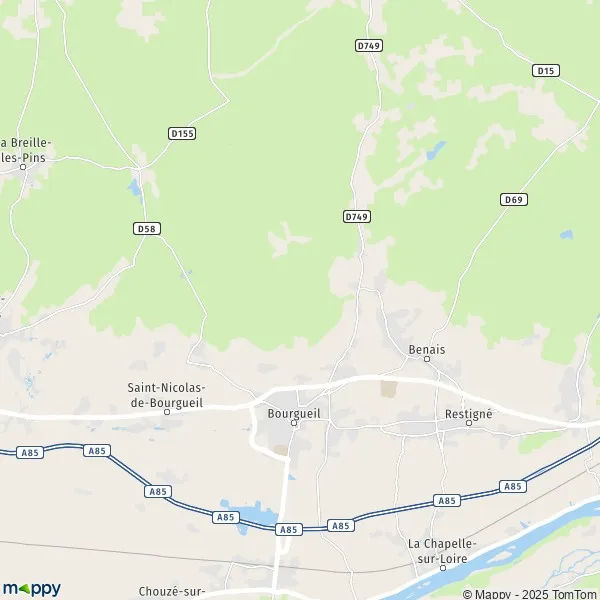 Map Bourgueil: map of Bourgueil (37140) and practical information