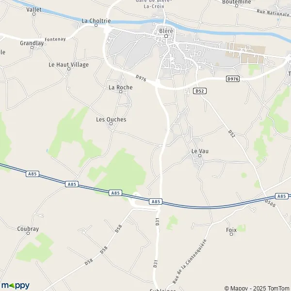 Map Bléré: map of Bléré (37150) and practical information