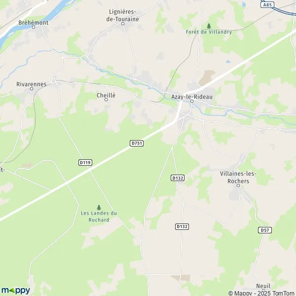 Map Cheillé: map of Cheillé (37190) and practical information