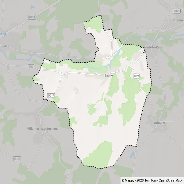 Map Saché: map of Saché (37190) and practical information