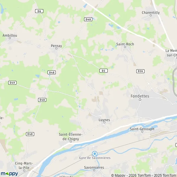 Map Luynes: map of Luynes (37230) and practical information