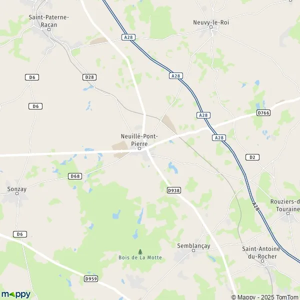 Map Neuillé-Pont-Pierre: map of Neuillé-Pont-Pierre (37360) and ...