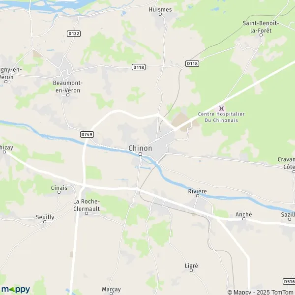 Map Chinon: map of Chinon (37500) and practical information
