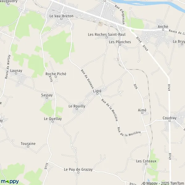 Map Ligré: map of Ligré (37500) and practical information