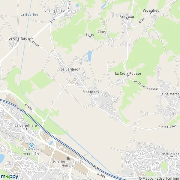 Map Frontonas: map of Frontonas (38290) and practical information