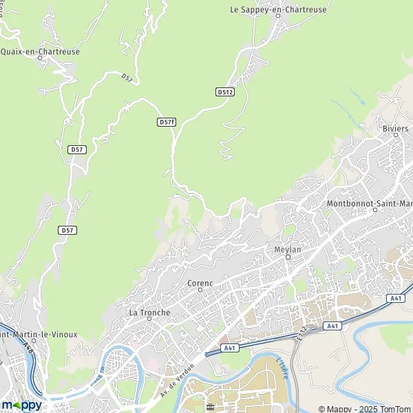 Map Corenc: map of Corenc (38700) and practical information