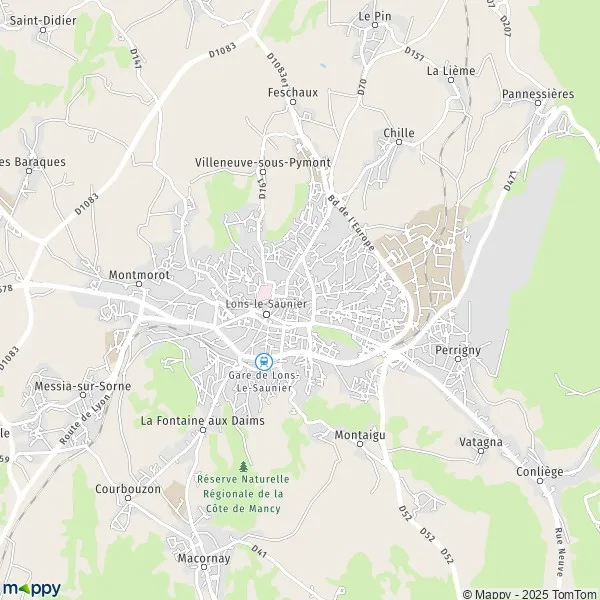 Map Lons-le-Saunier: map of Lons-le-Saunier (39000) and practical ...