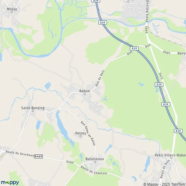 Map Rahon: map of Rahon (39120) and practical information