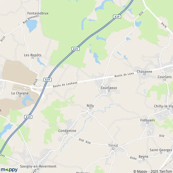 Map Courlaoux: map of Courlaoux (39570) and practical information
