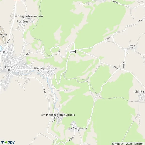 Map Mesnay: map of Mesnay (39600) and practical information