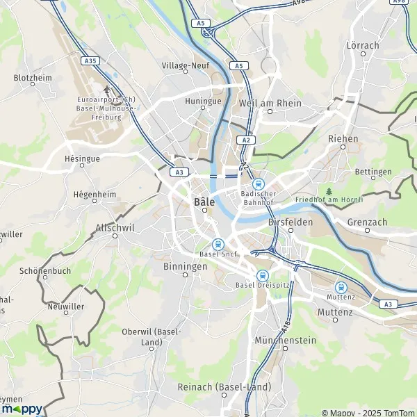 Map Basel: map of Basel (4001) and practical information