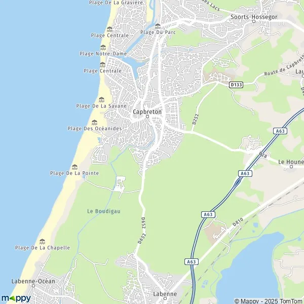 Map Capbreton: map of Capbreton (40130) and practical information