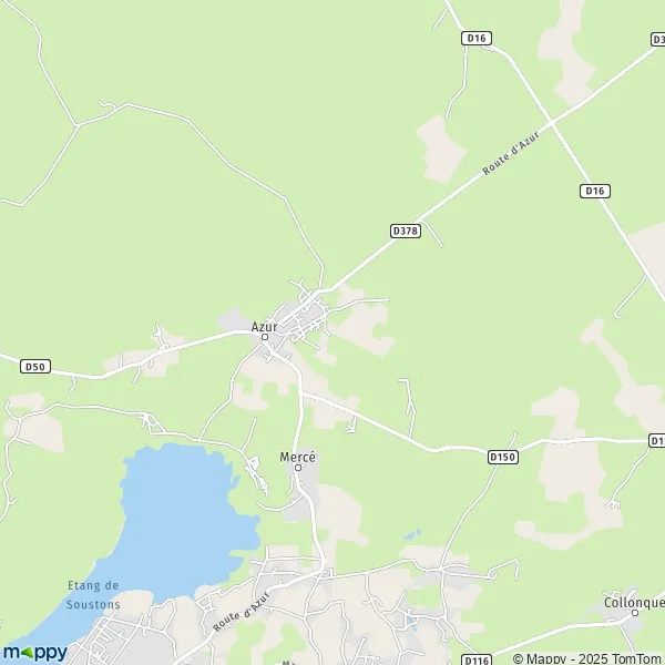 Map Azur: map of Azur (40140) and practical information