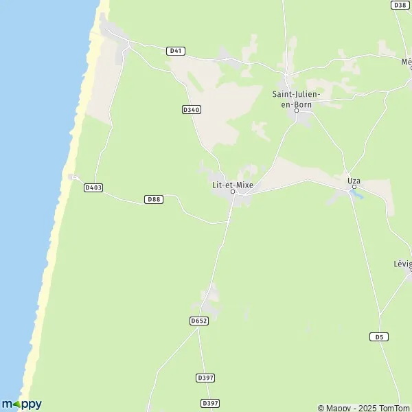 Map Lit-et-Mixe: map of Lit-et-Mixe (40170) and practical information