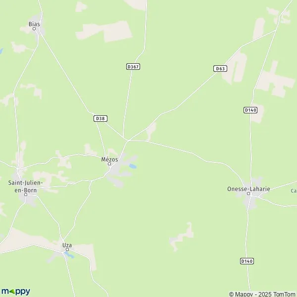 Map Mézos: map of Mézos (40170) and practical information