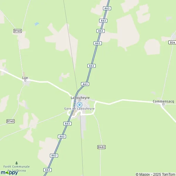 Map Labouheyre: map of Labouheyre (40210) and practical information