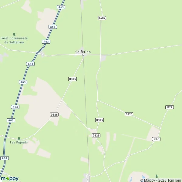 Map Solférino: map of Solférino (40210) and practical information