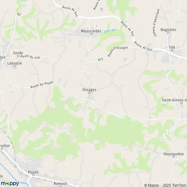 Map Ossages: map of Ossages (40290) and practical information