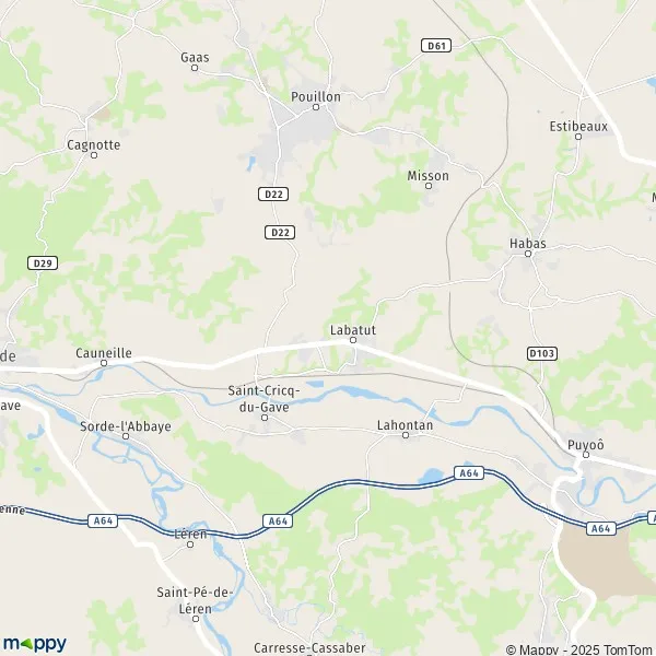 Map Labatut: map of Labatut (40300) and practical information