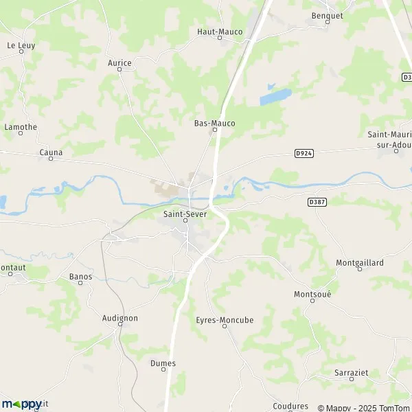 Map Saint-Sever: map of Saint-Sever (40500) and practical information