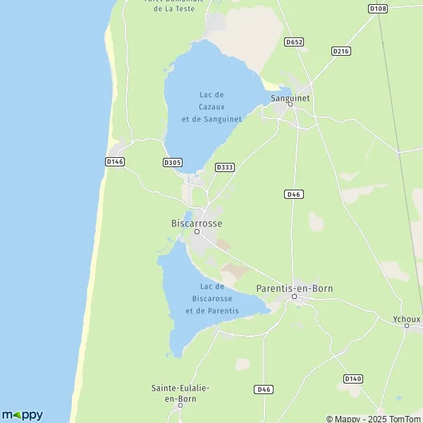 Map Biscarrosse: map of Biscarrosse (40600) and practical information