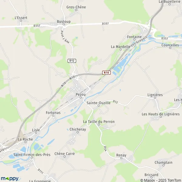 Map Pezou: map of Pezou (41100) and practical information