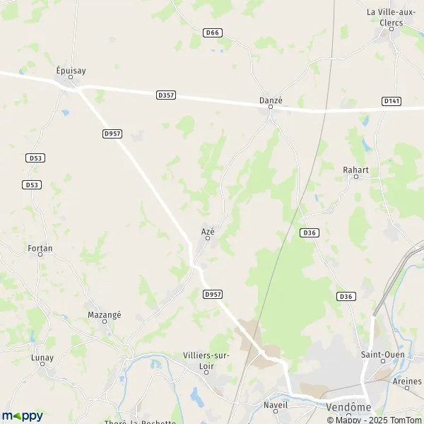 Map Azé: map of Azé (41100) and practical information
