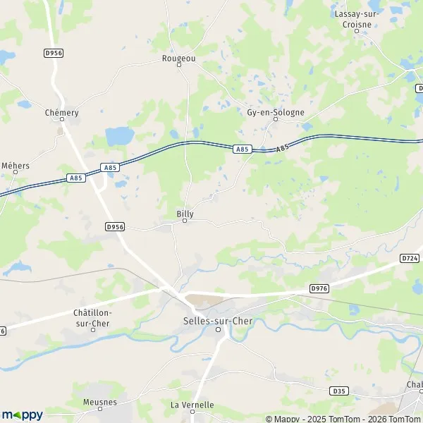 Map Billy: map of Billy (41130) and practical information