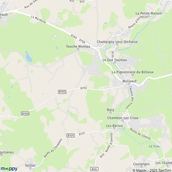 Map Beaulieu: map of Beaulieu (41190) and practical information