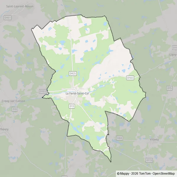 Map La Ferté-Saint-Cyr: map of La Ferté-Saint-Cyr (41220) and practical ...