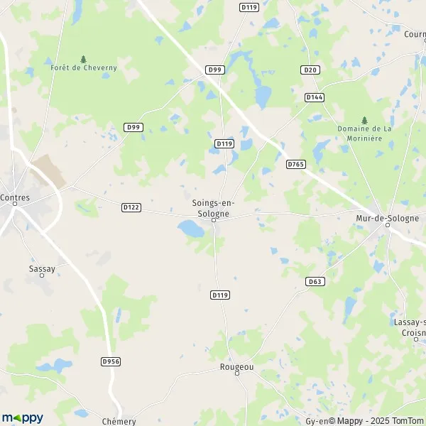 Map Soings-en-Sologne: map of Soings-en-Sologne (41230) and practical information