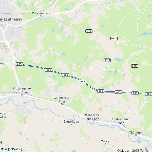 Map Langon-sur-Cher: map of Langon-sur-Cher (41320) and practical ...