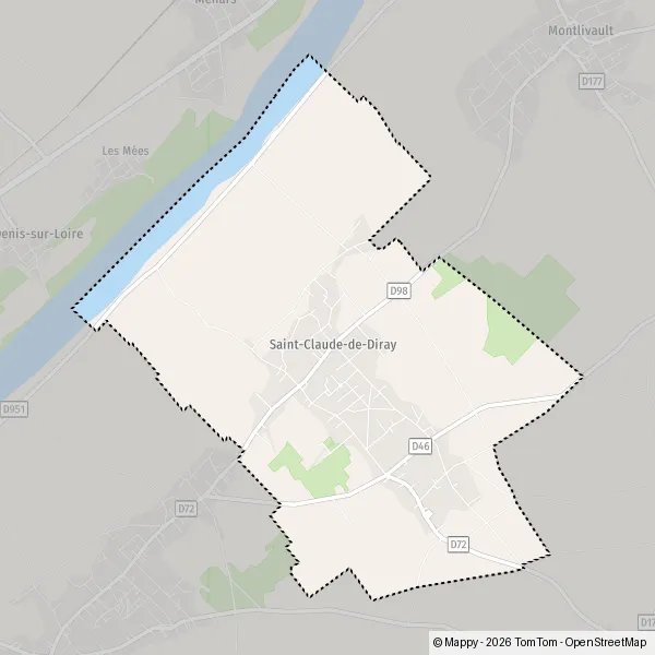 Map Saint-Claude-de-Diray: map of Saint-Claude-de-Diray (41350) and ...