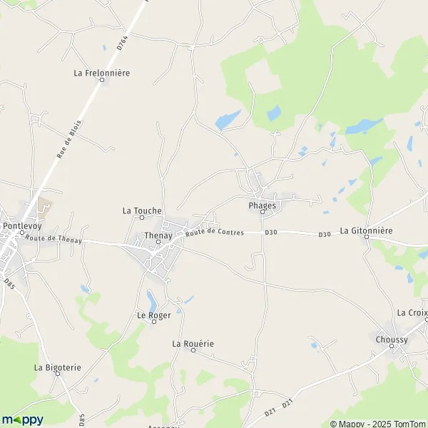 Map Thenay: map of Thenay, 41400 Le Controis-en-Sologne and practical information