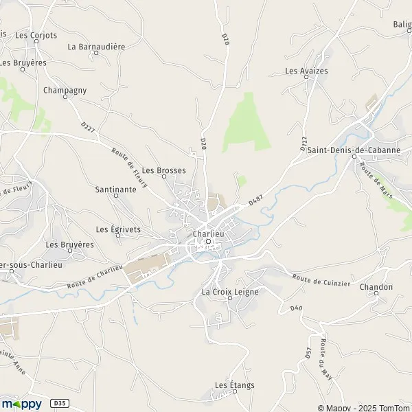 Map Charlieu: map of Charlieu (42190) and practical information