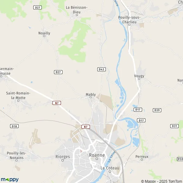 Map Mably: map of Mably (42300) and practical information